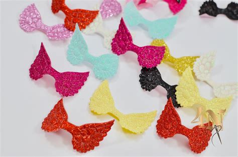 x Glitzer Flügel Patches Applikation