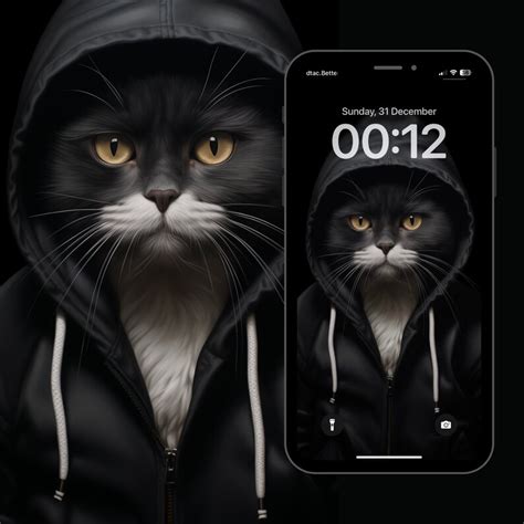 Hacker Cat Black Cat Cat Wallpaper Phone Wallpaper Iphone Ios