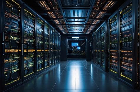 Futuristic Digital Data Tunnel Premium Ai Generated Image