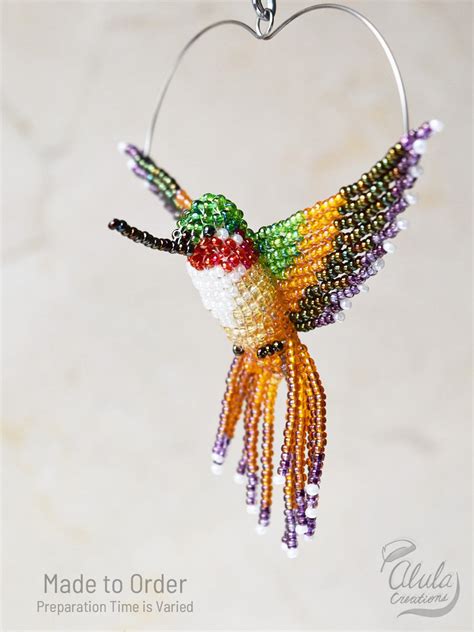 Colibrí con cuentas con opción de acabado de Suncatcher Etsy