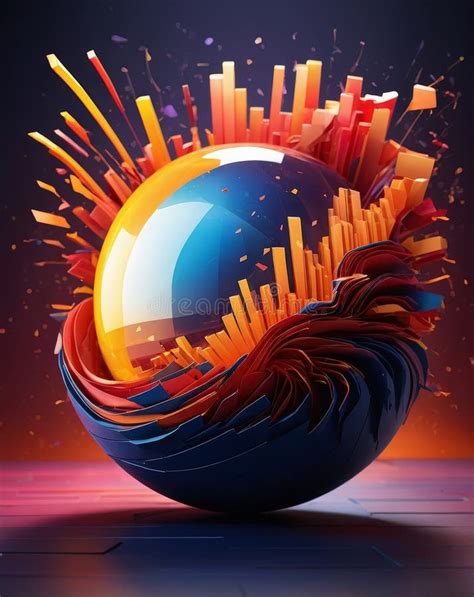 3d Data Explosion With Charts Graphs And Trend Arrows In Vibrant