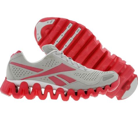 Reebok Womens Zigtech Zigflow Suede Steel Pink White 1 V50675