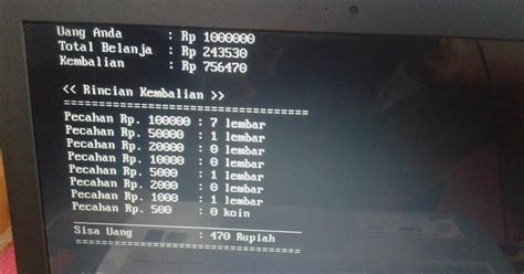 Program Mencari Pecahan Uang Menggunakan If Pada C ~ Pemrograman Dan