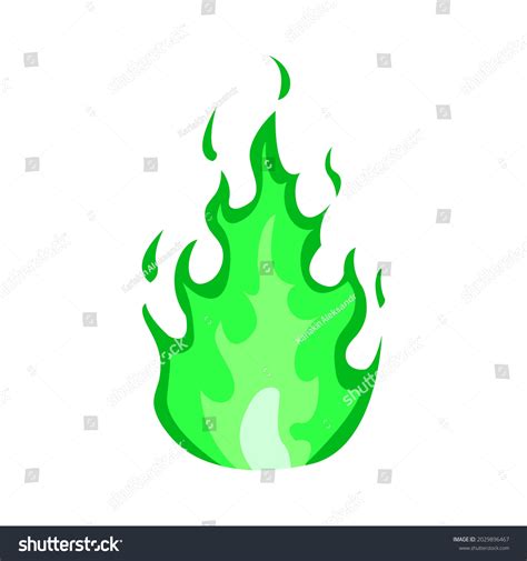 Green Fire Drawing Vector Illustration Stock Vector Royalty Free