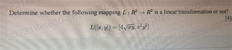 [solved] determine whether the following mapping l r2r