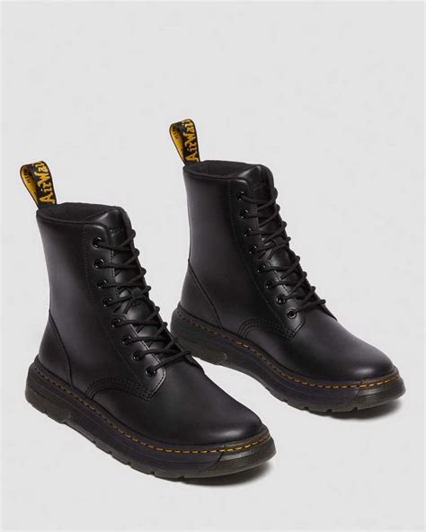 Crewson Leather Lace Up Boots In Black Dr Martens