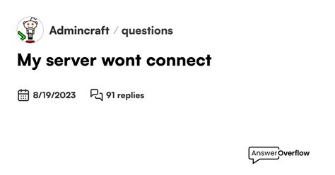 My Server Wont Connect Admincraft