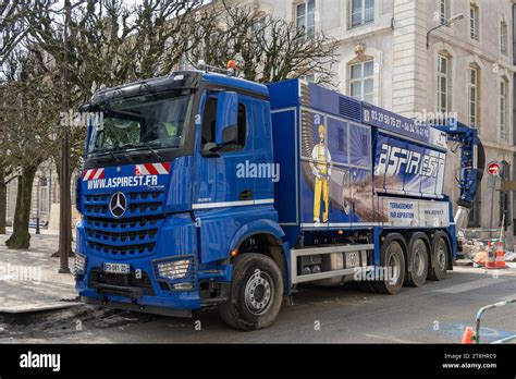 Nancy France Blue Suction Excavator Truck Mercedes Benz Arocs 3263