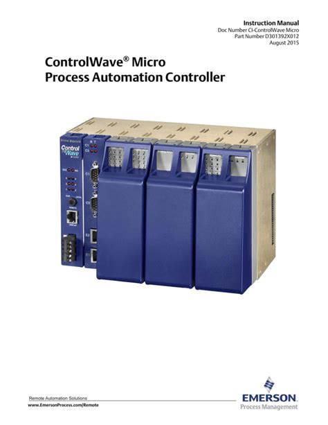 controlwave micro instruction manual