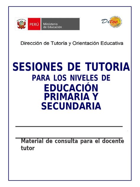 Sesiones De TutorÍa Para Primaria Y Secundaria 5 Editable Pdf