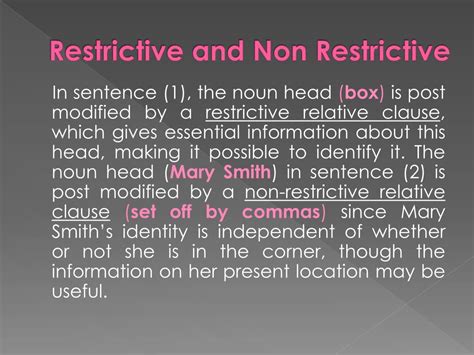 Ppt Restrictive And Non Restrictive Relative Clauses Powerpoint Presentation Id 2186283