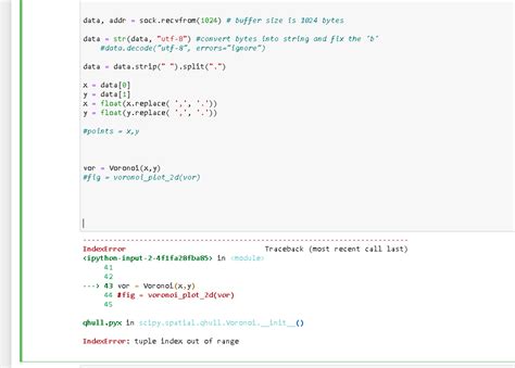 Python Voronoi Not Plotting Real Time Data Tuple Index Out Of Range