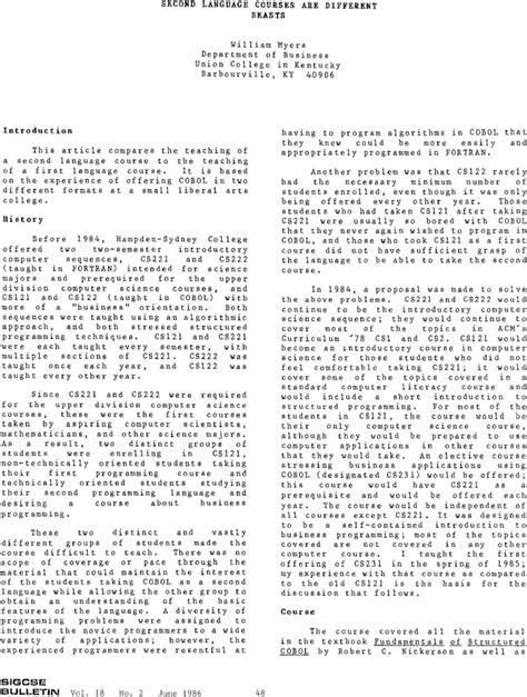 Second Language Courses Are Different Beasts Acm Sigcse Bulletin
