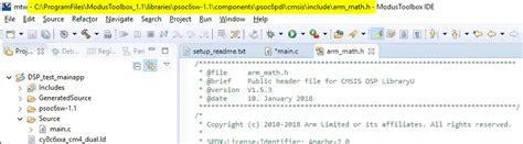 Using The Cmsis Dsp Library In A Modustoolbox Project Development