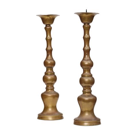 Bonhams A Pair Of Baroque Style Brass Candlesticks
