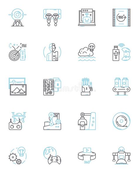 Digital Fabrication Linear Icons Set Additive Manufacturing Robotics