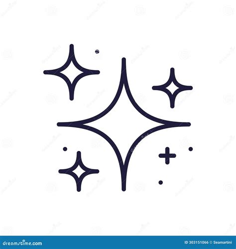 Star Twinkles And Sparkles For Minimal Line Frames Stock Vector Illustration Of Shape