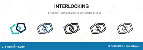 Interlocking Icon In Filled Thin Line Outline And Stroke Style Vector Illustration Of Two