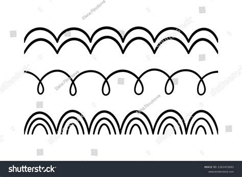 Doodle Scalloped Edge Seamless Brush Stroke Stock Vector Royalty Free 2261472691 Shutterstock