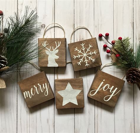 Rustic Wooden Christmas Ornaments