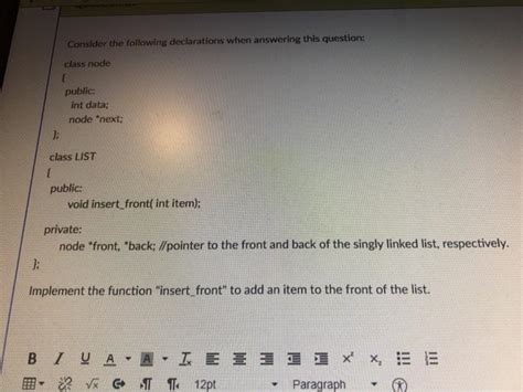 Solved Consider The Following Declarations When Answering