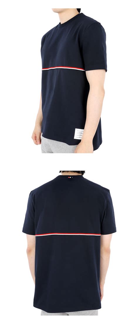 톰브라운 남성 삼선 스트라이프 반팔네이비 Mjs221a J0058 415thom Browne