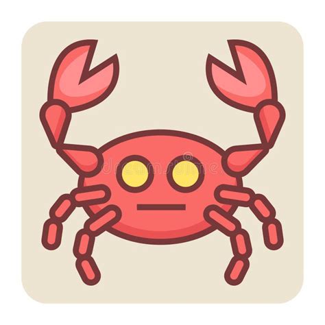 Icono De Contorno De Color Relleno Para Cangrejo Ilustración Del