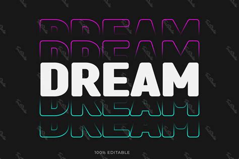 Dream Font Style Text Effect Photoshop Premium Psd File