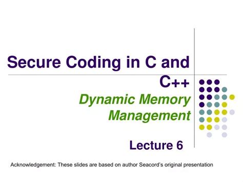 Ppt Secure Coding In C And C Dynamic Memory Management Powerpoint
