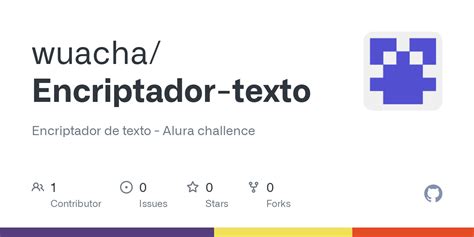 GitHub Wuacha Encriptador Texto Encriptador De Texto Alura Challence