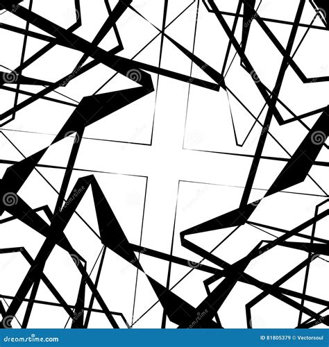 Edgy Angular Monochrome Geometric Element Abstract Graphics Stock Vector Illustration Of