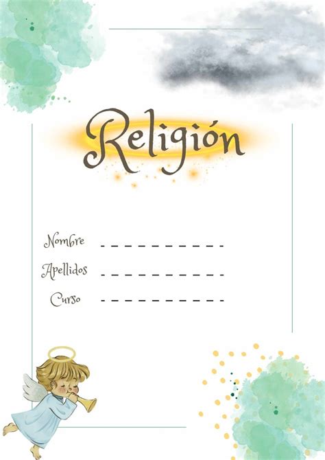 Carátulas de religión Diseños fáciles y bonitos