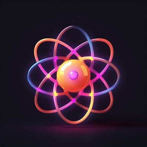 3d Atom Icon Science And Molecular Structure Symbol Isometric Isolated