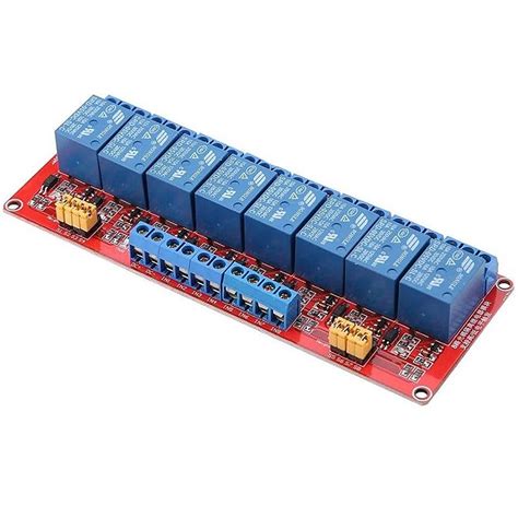 Módulo Relé 8 Canais 5v 10a Com Borne Kre Modelo 2 Eletrogate 12
