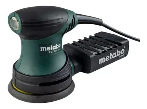 Lijadora Roto Orbital Metabo FSX 200 Intec Con Sistema Velcro Verde Y