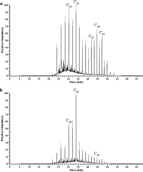 Mz 85 Chromatogram Showing Distribution Of N Alkanes Released By