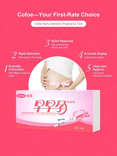 Cofoe Cofoe 10pcs Hcg Early Pregnancy Test Strips Urine Cup Check