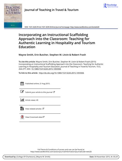 Pdf Incorporating An Instructional Scaffolding Approach Into The Classroom Teaching For