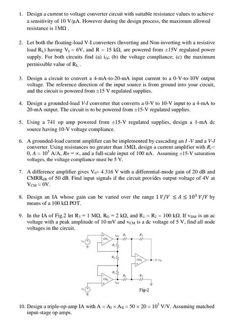 Solved Design A Current To Voltage Converter Circuit With