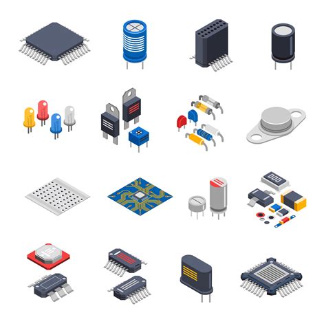 Semiconductor Components Icon Set 482585 Vector Art At Vecteezy