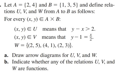 Solved Let A And B And Define Relations U V Chegg Com