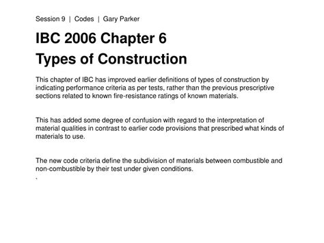 Ppt Ibc 2006 Chapter 6 Types Of Construction Powerpoint Presentation