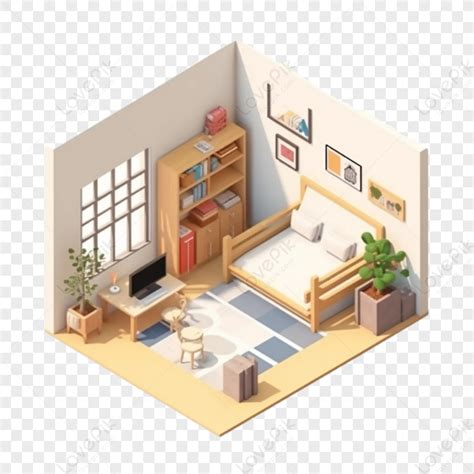 3d 룸 모델 노란색과 흰색 아이소 메트릭 캐비닛 입체건축학샤프트 쪽 Png 일러스트 무료 다운로드 Lovepik
