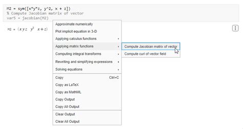 next step suggestions for symbolic workflows in live editor matlab