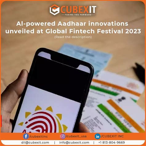 Cubexit Inc On Linkedin Cubexit Uidai Aadhaarinnovations Globalfintechfestival2023 Ai Ml