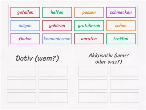 Verben Mit Dat Und Akk Group Sort