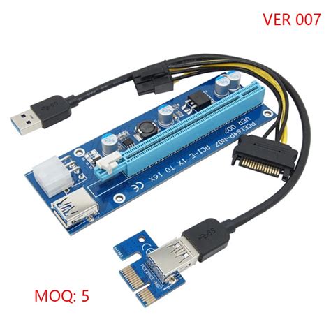 VER Riser Extender Riser Pcie Express USB X To X Card Adapter SATA Power Cable WK In