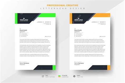 Шаблон профессионального креативного фирменного бланка Премиум векторы