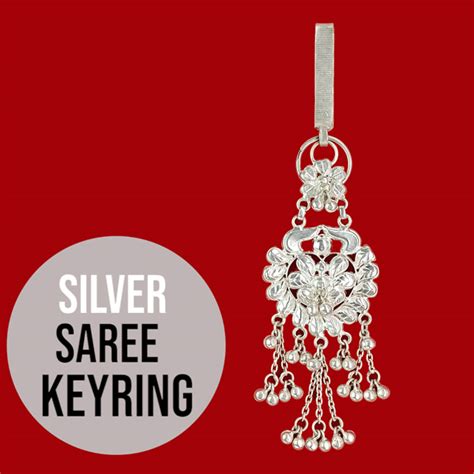 Sterling Silver Modern Design Saree Keychain Gifts To Nepal Giftmandu