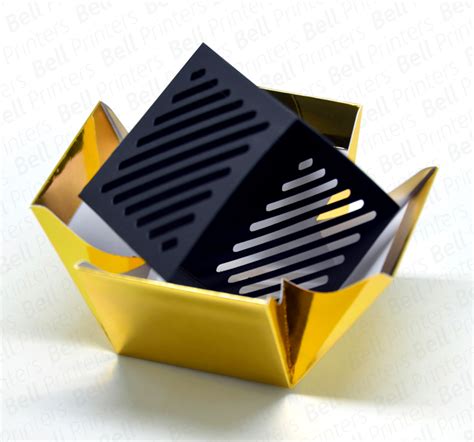 Hexagon Box Set Of 6 Triangle Black And Gold Toblerone Boxes Bell Printers